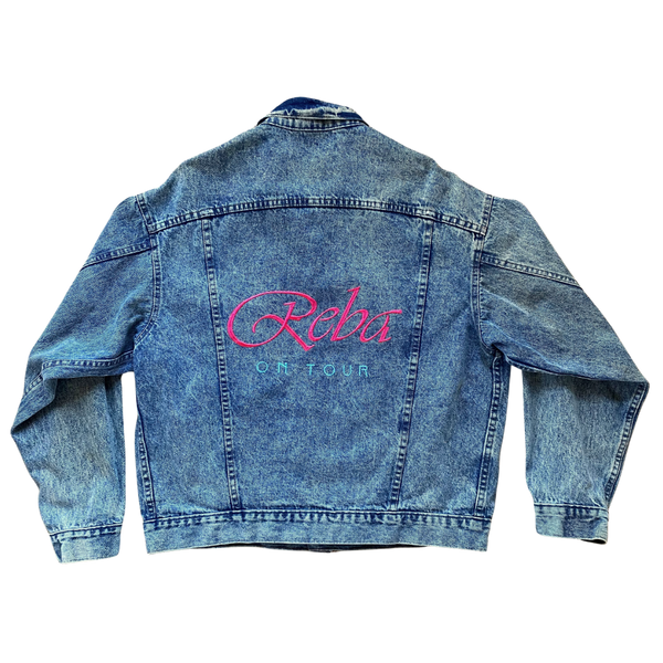 Reba McEntire Rare Embroidered Acid Wash Denim Jacket Size L – Vinyl Ranch
